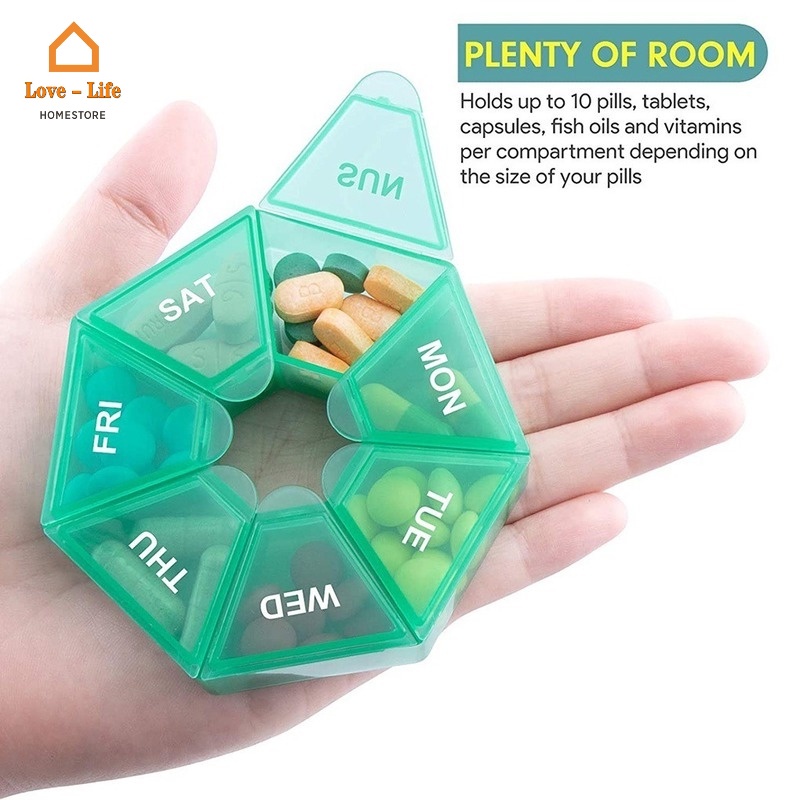 Creative Portable 7 Grids Dividing Week Plan Plastic Pills Case/ Travel ...