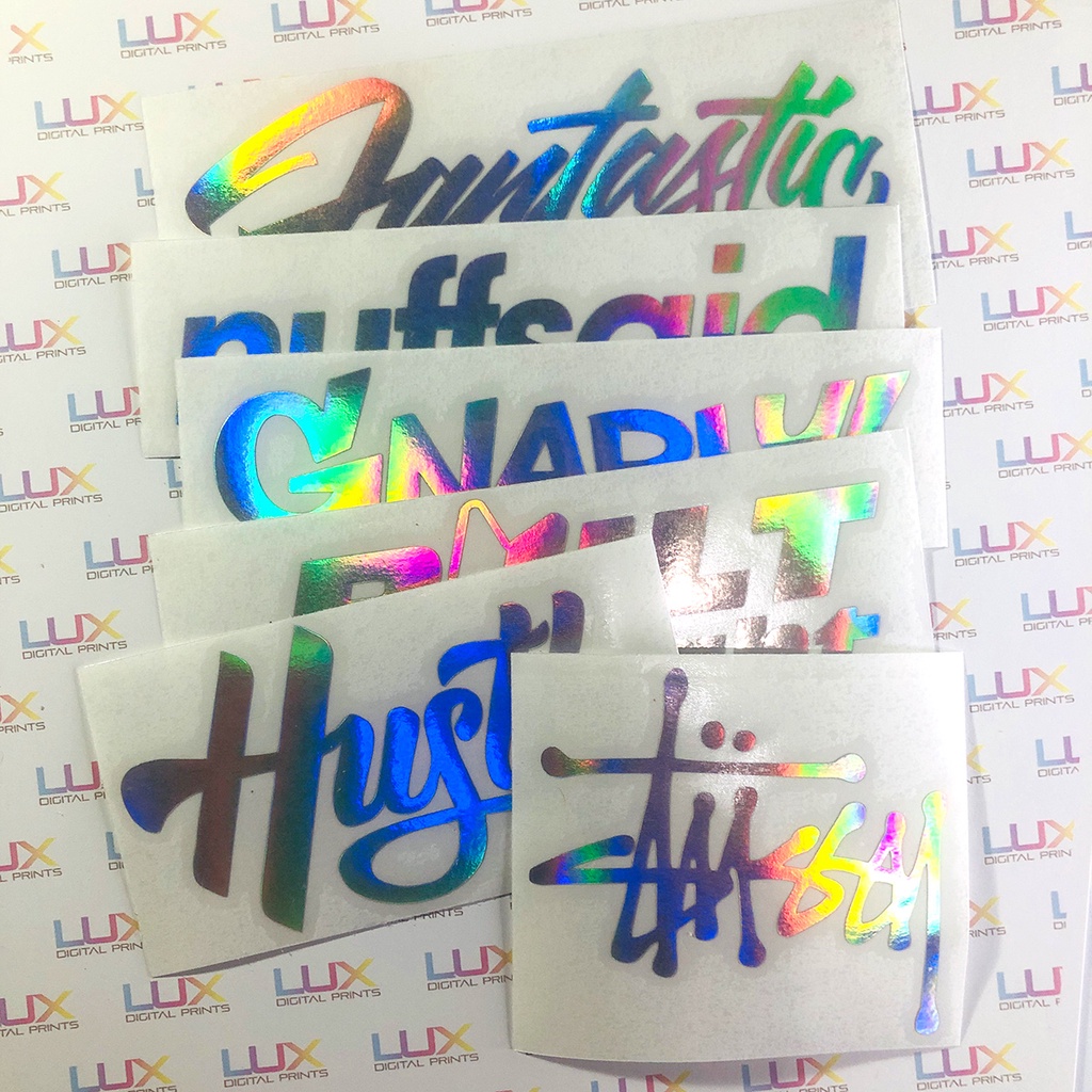 LUX SET 004 (6PCS) holographic Die-Cut Vinyl Sticker/Decal/car/motor ...