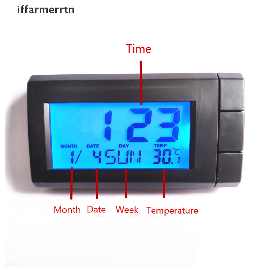 {iffarmerrtn} 2 in 1 Car LCD Digital Display Clock & Temperature Auto ...