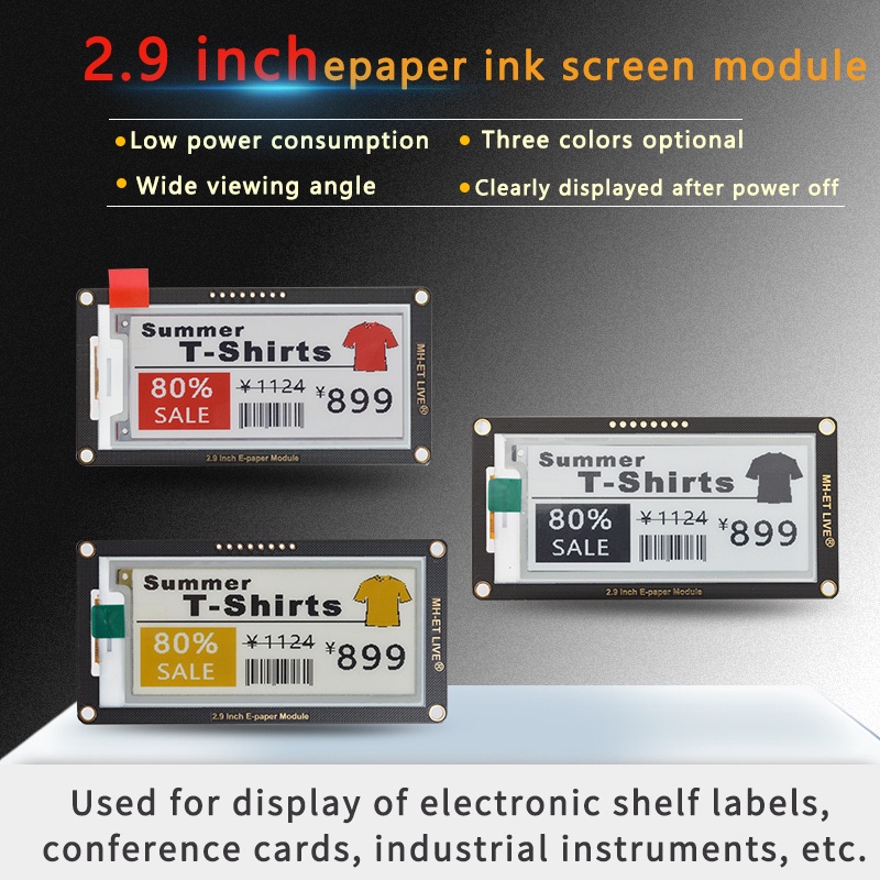 MH-ET LIVE 2.9 Inch Epaper Module E-Paper E-Ink EInk Display Screen SPI ...