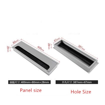 Aluminum alloy rectangular desk cable grommets wire hole cover Cable ...