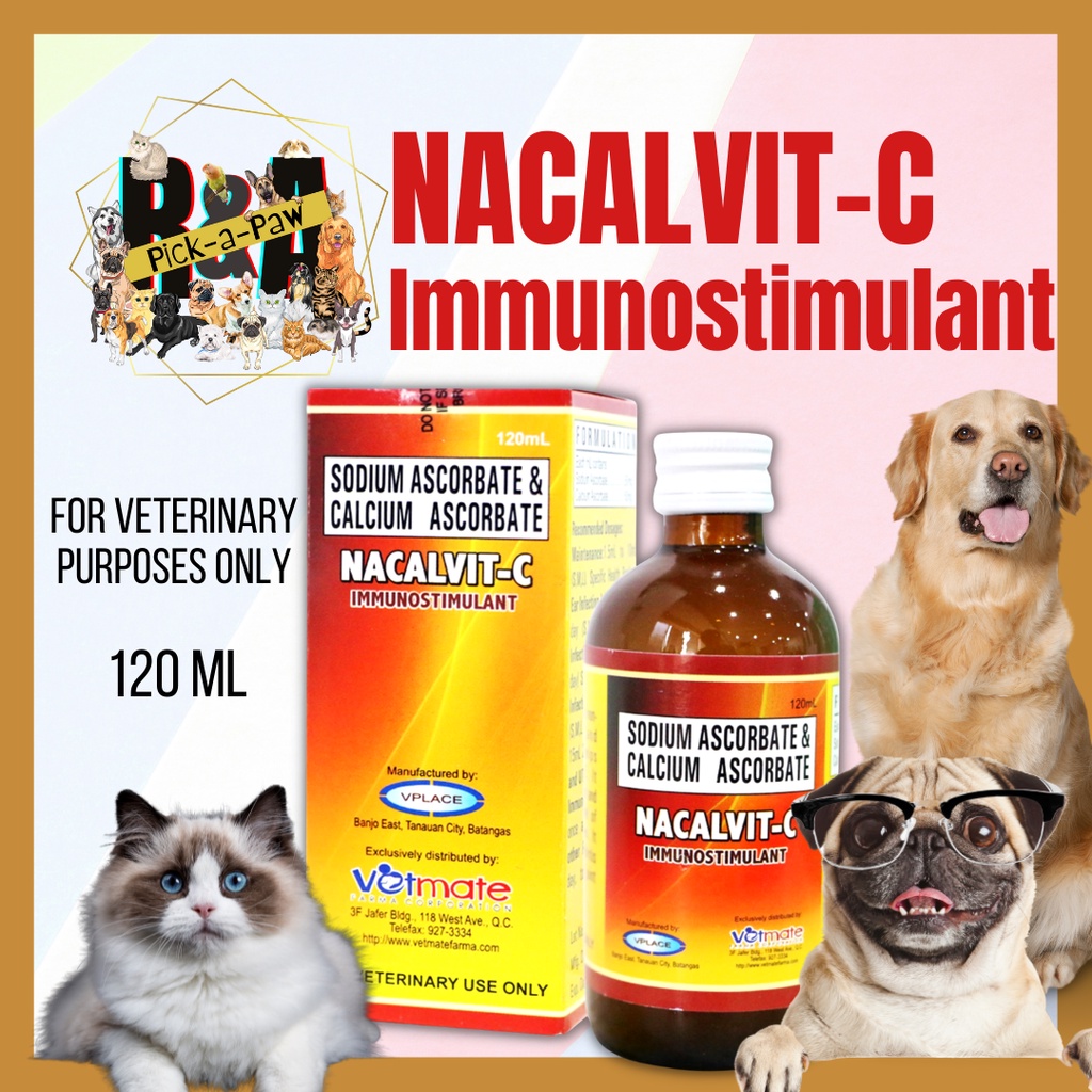 NaCalvit-C Immunostimulant for Dogs, Cats, and Rabbit 120 mL (vitamins ...