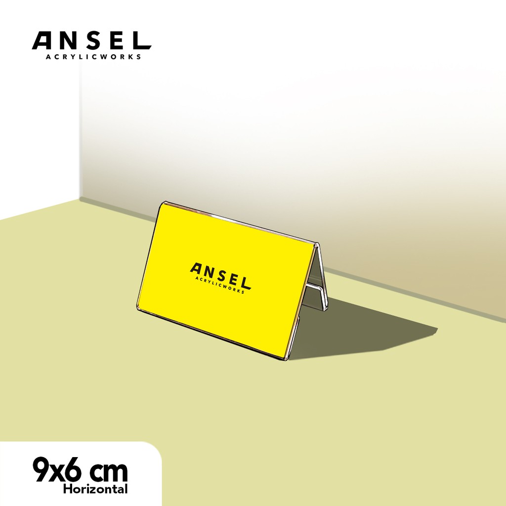 TENDA Ansel Acrylic Name Label/Tent Type/Acrylic Price Stand 9x6 cm ...