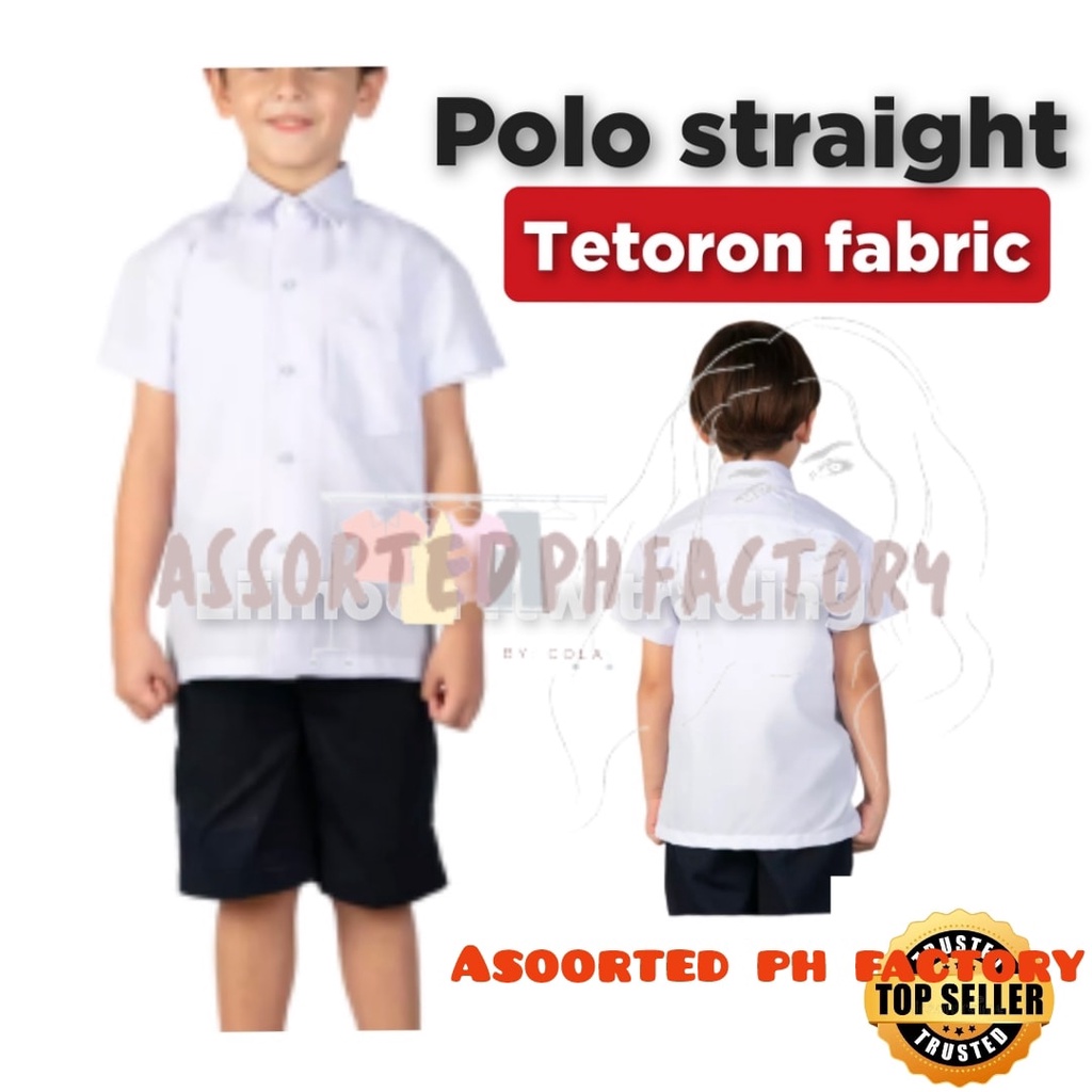 POLO STRAIGHT FOR KIDS/ SCHOOL UNIFORM FOR KIDS SHORT/ TETURON FABRIC ...