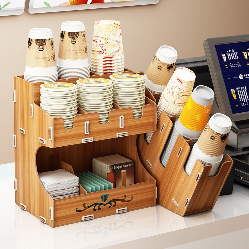 Disposable Paper Cup Storage Rack Creative Countertop Desktop Coffee ...