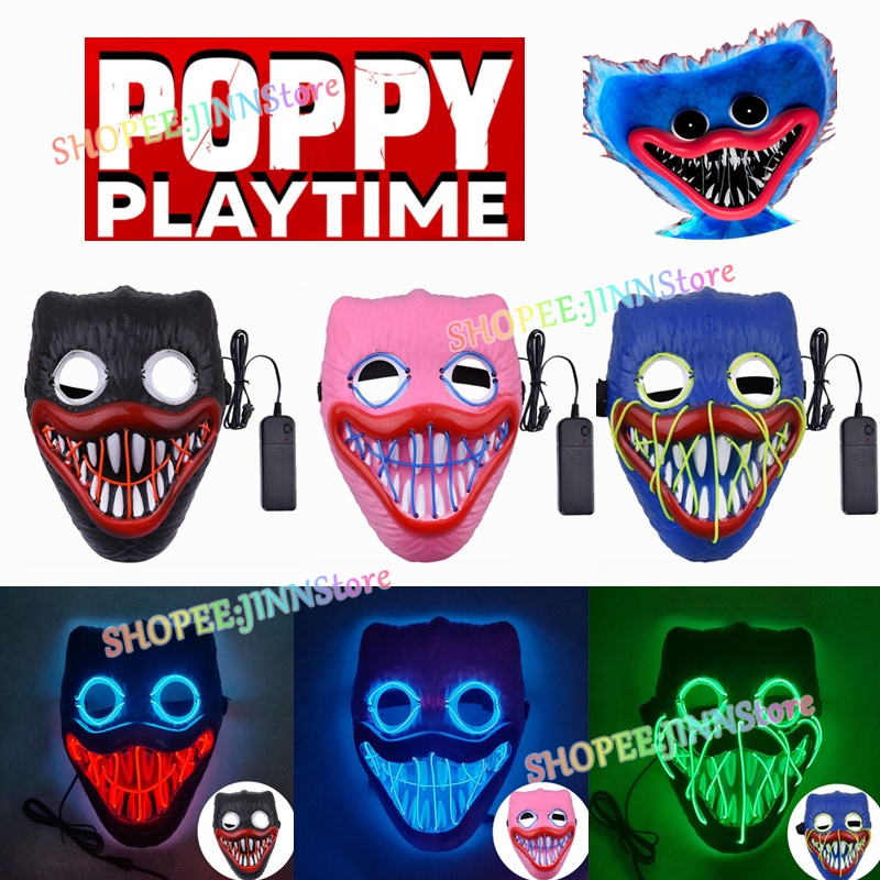 JINN POPPY PLAYTIME Scary Halloween Colplay LED Mask Halloween ...