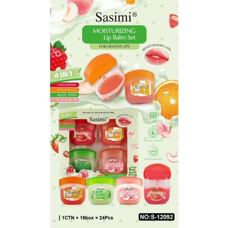COD SASIMI Moisturizing Lip Balm Set 4 in 1 For Healthy Lips | Shopee ...