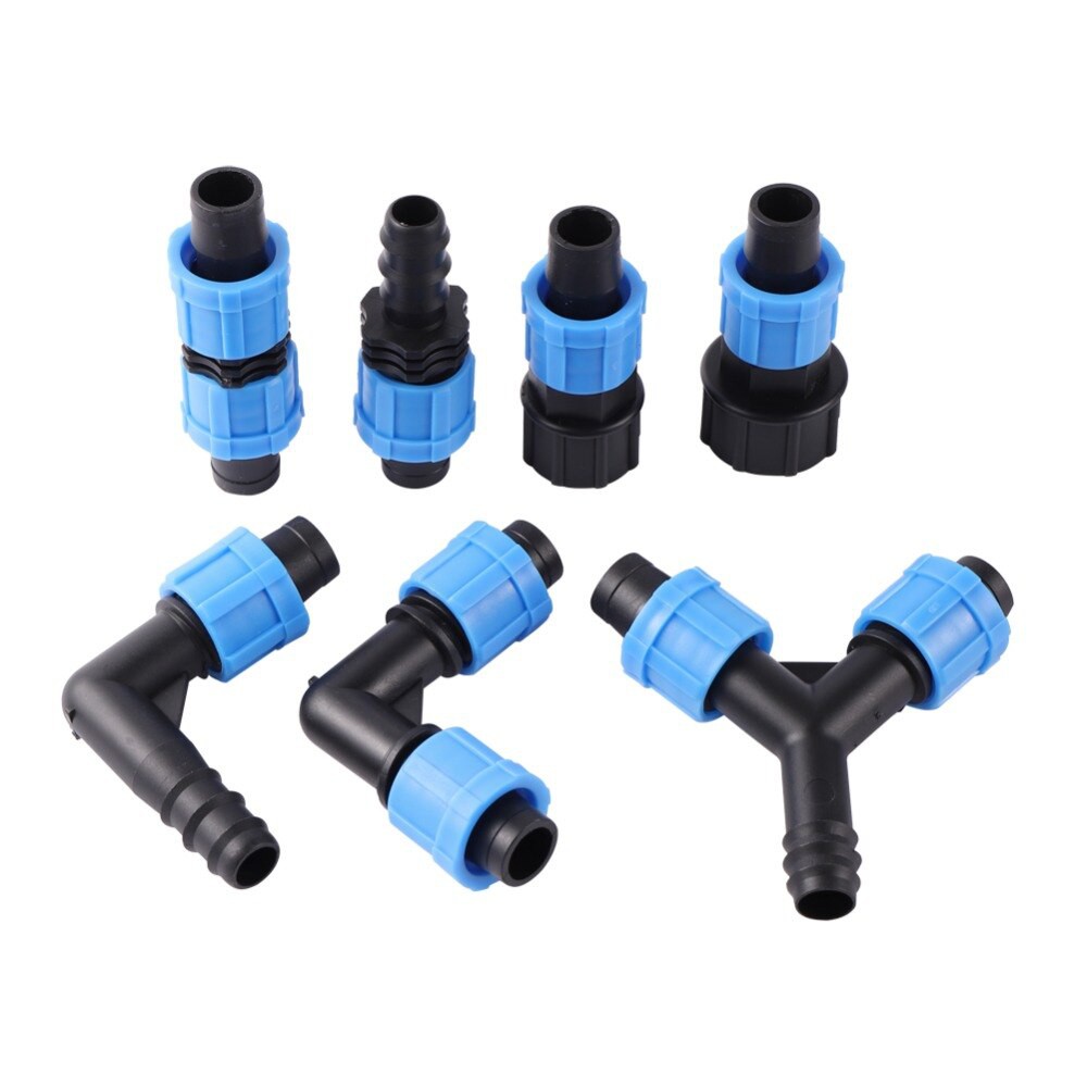 2 Pcs Dn17 Drip Tape Pipe Locked Connectors 1 2 3 4 Female Thread