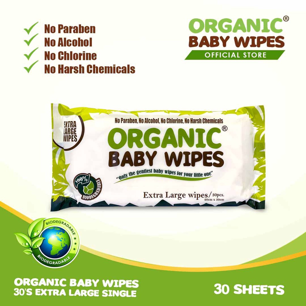 Organic Baby Wipes XL 30's (SINGLE) | Shopee Philippines