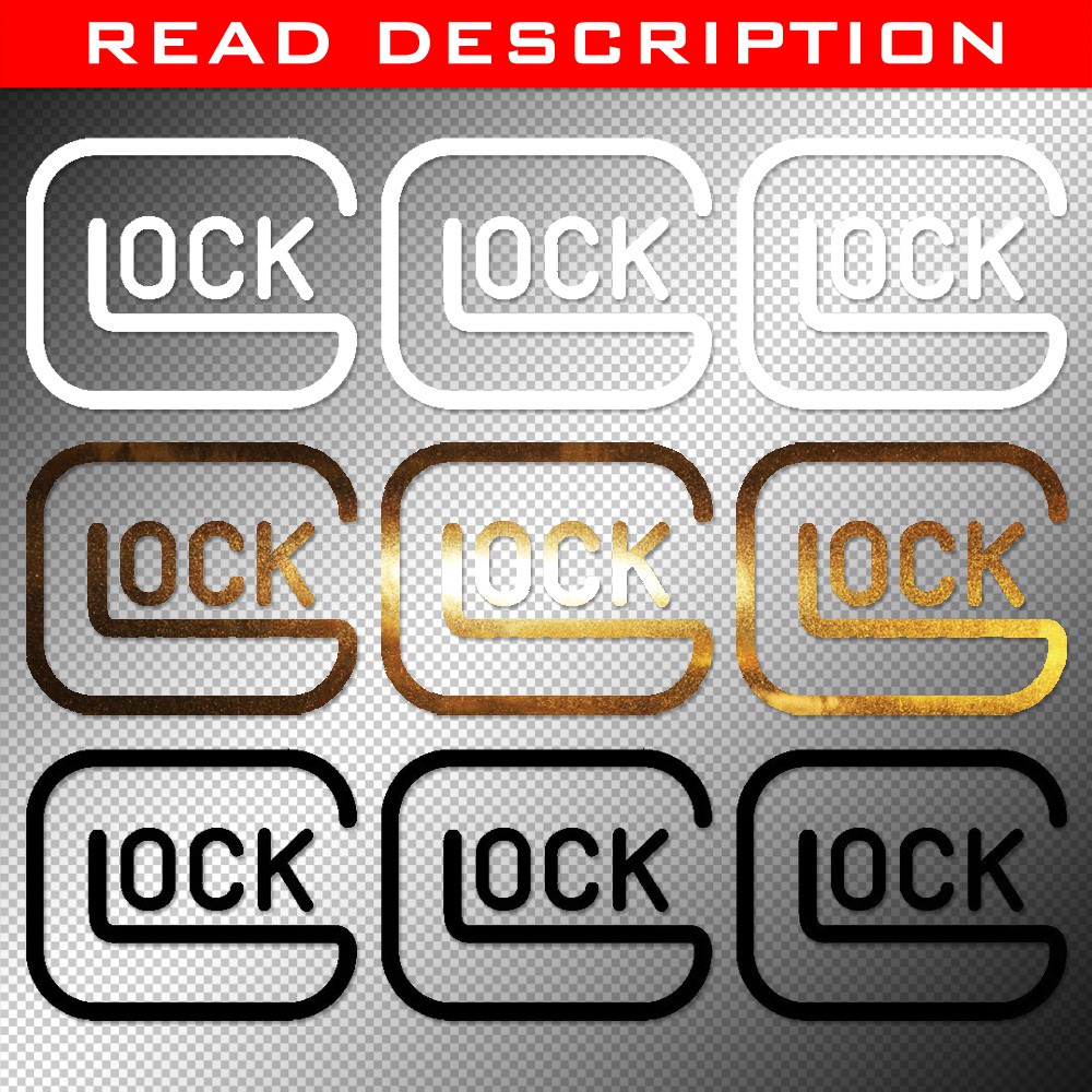 3X Pieces Glock Pistol Logo Decal Stickers 2" x 1.5" inches for car ...