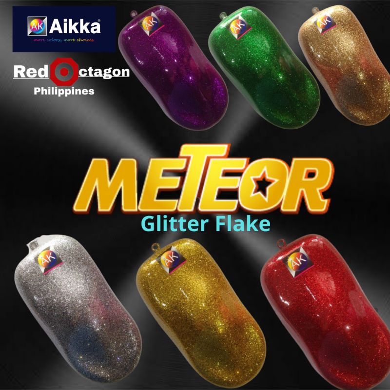 AIKKA CAR and MOTOR METEOR GLITTER FLAKES 30 Grams Red Octagon ph ...