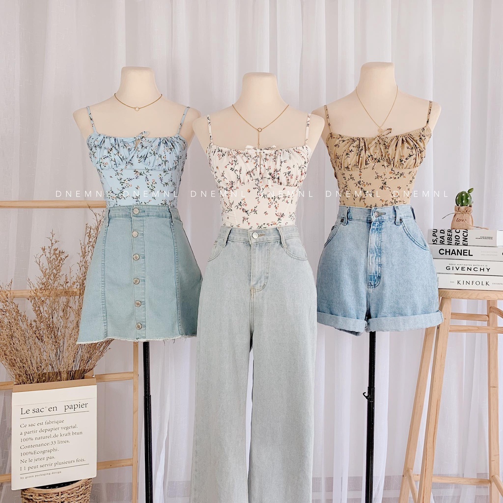 Dnemnlph Bustier Top Trendy Korean Inspired Fashion String Cami Basic