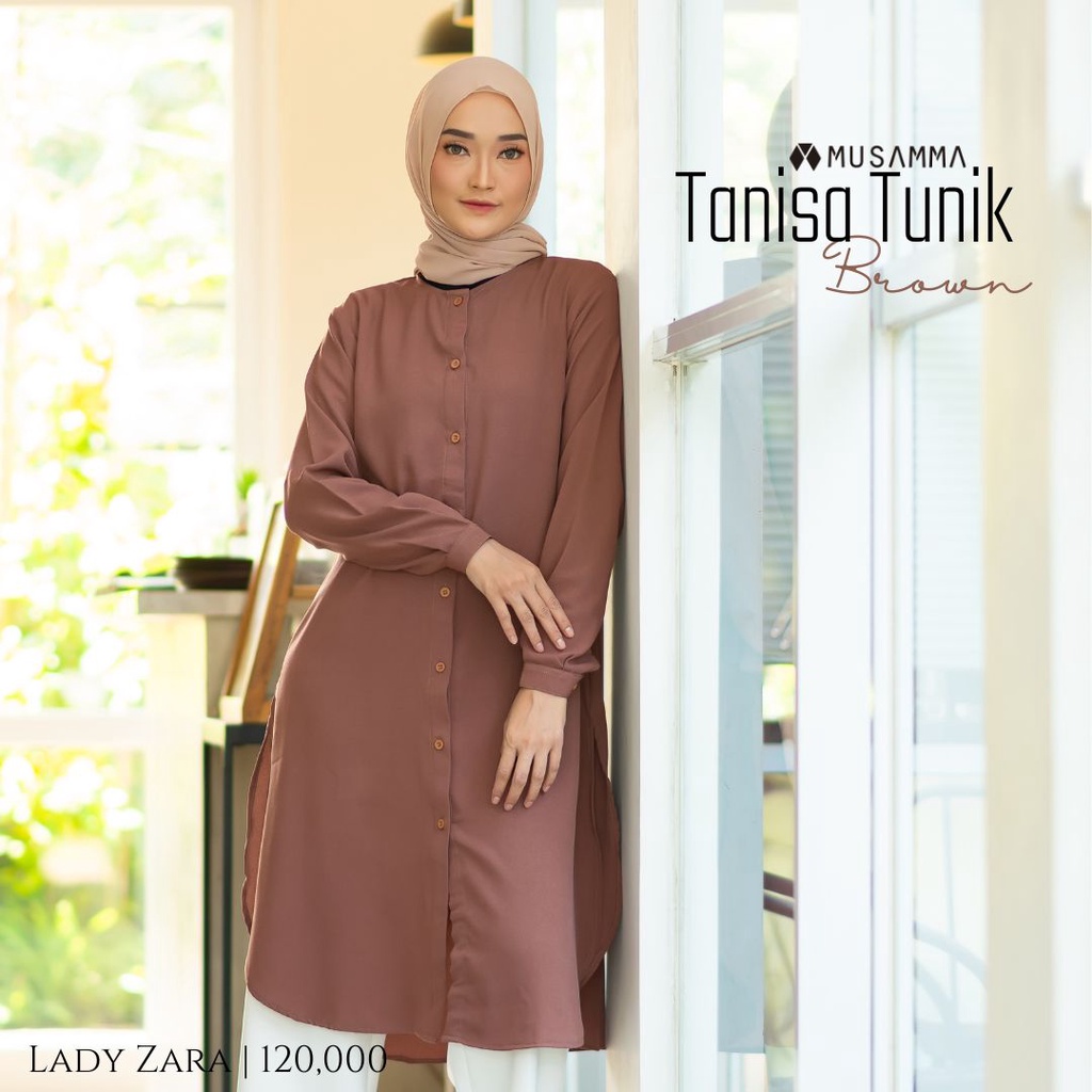 Musamma Tanisa Tunic Brown | Shopee Philippines