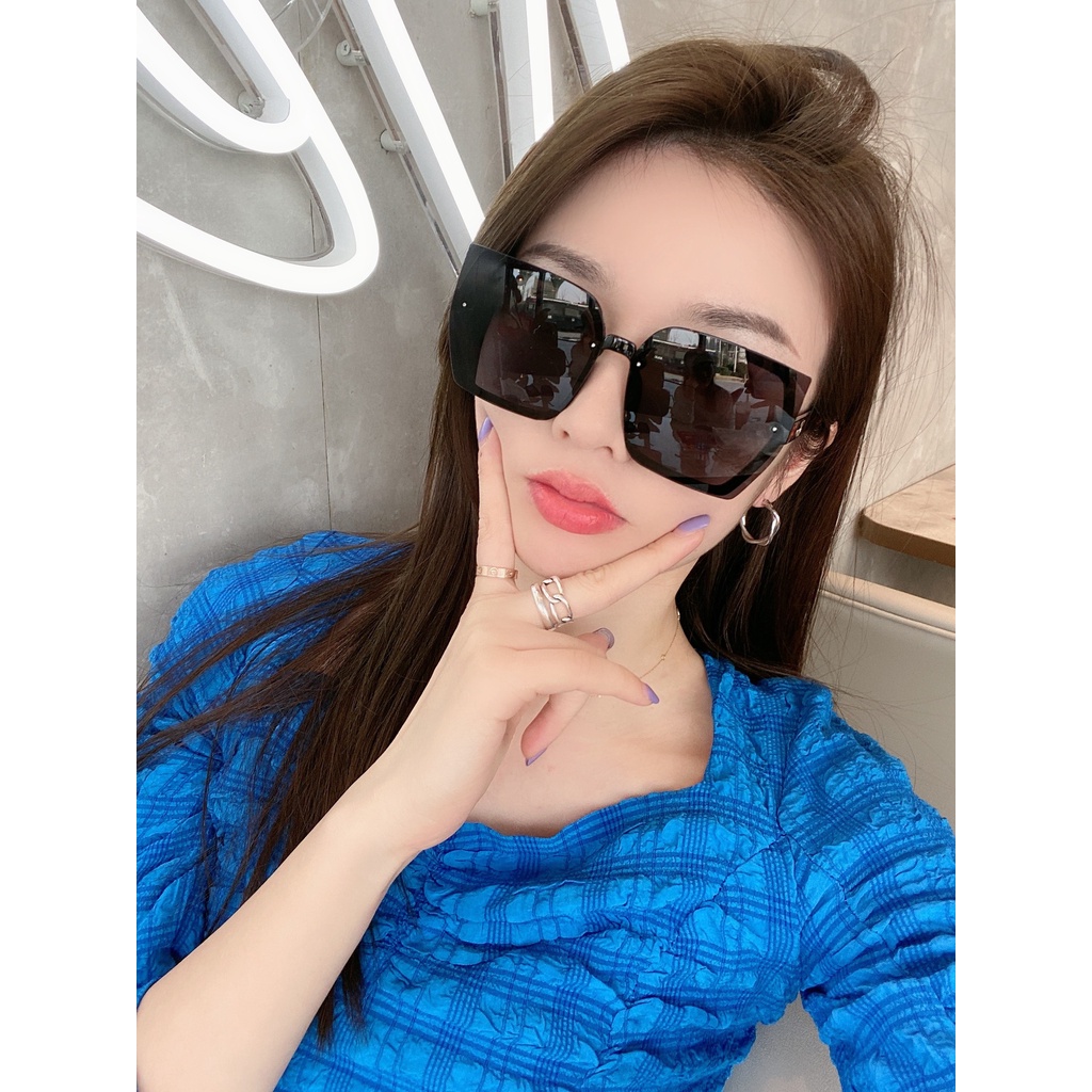 Samjune Retro Black Square Sunglasses Women Plastic Oversized Ladies ...