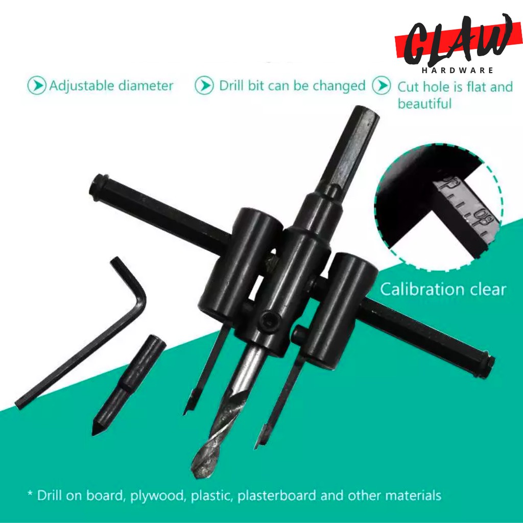 CLAW Adjustable Hole Saw Circle Cutter Drill Bit hole opener ...