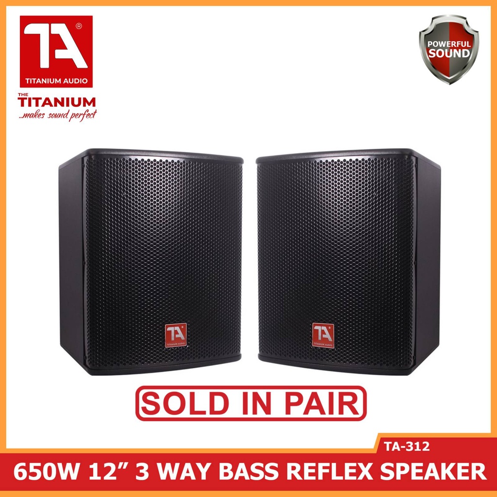 Titanium Audio TA-312 12" 3 Way Bass Speaker System with Free 3M ...