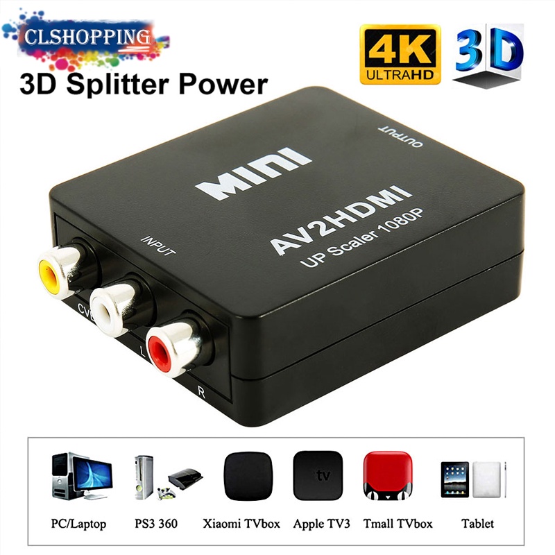【Ready Stock】AV/RCA CVBS To Adapter 1080P Video Converter HDMI ...