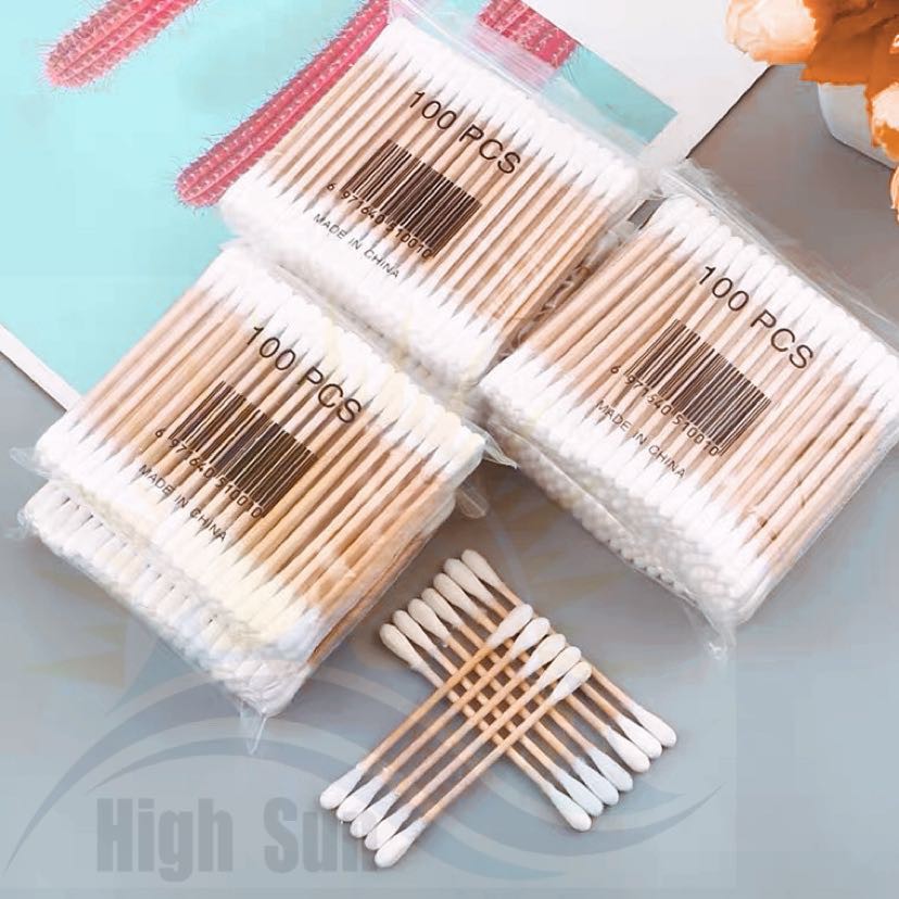 HS Cotton Buds / Cotton Swab Wooden Handle 20 packs | Shopee Philippines