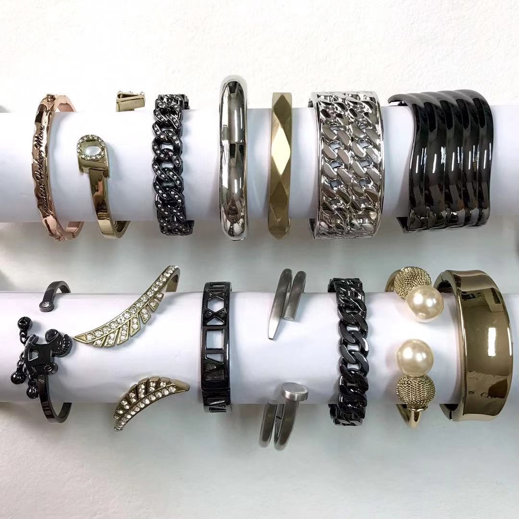 MISS LIN'S STUDIO Metal Pearl Cuff Bracelets Trendy Alloy Asymmetric ...