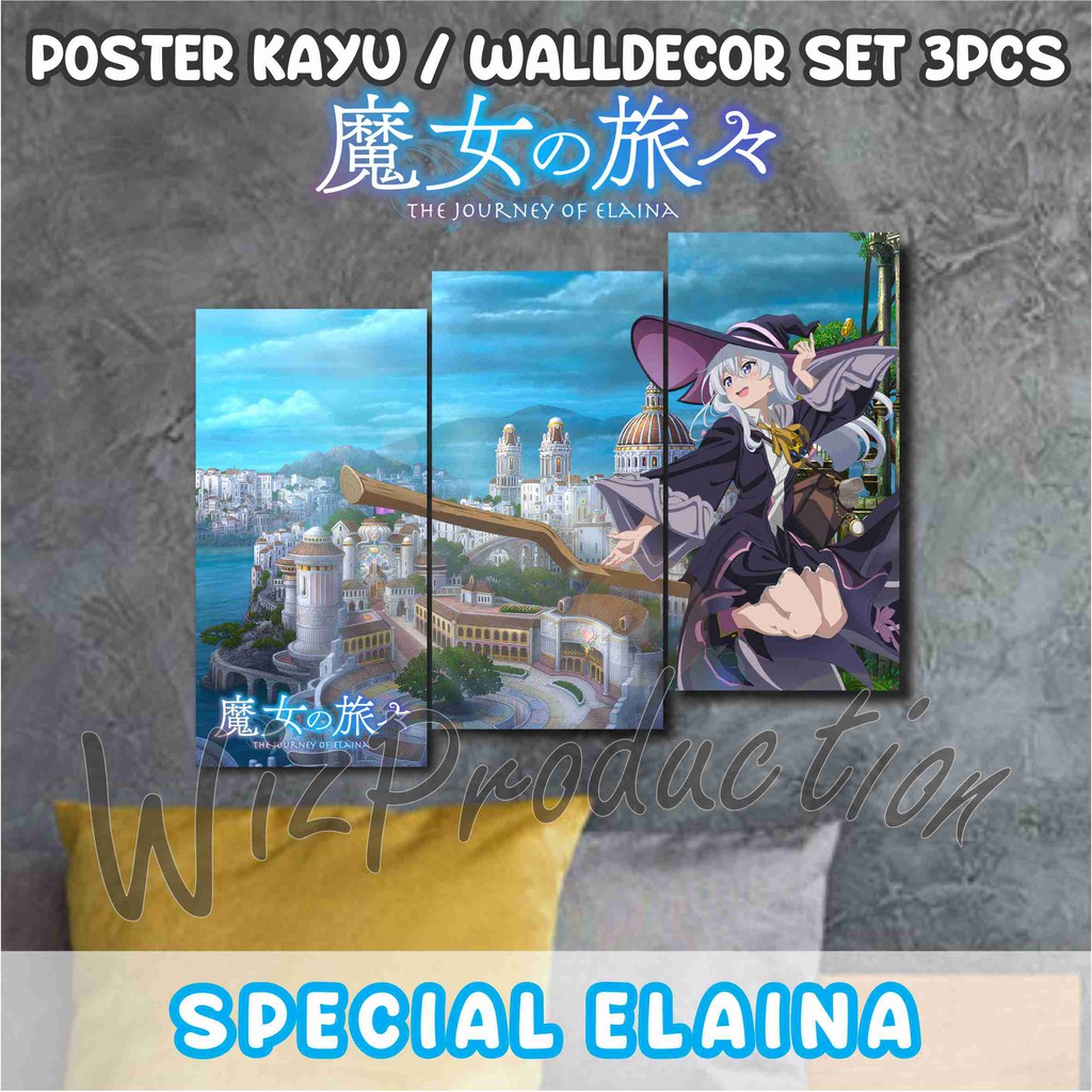 KAYU Elaina Wood Poster - Poster set 3pcs The Journey Of Elaina - anime ...