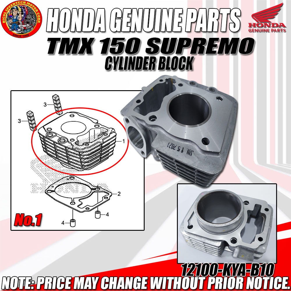 TMX 150 SUPREMO CYLINDER BLOCK (HPI) (GENUINE: 12100-KYA-B10) | Shopee ...