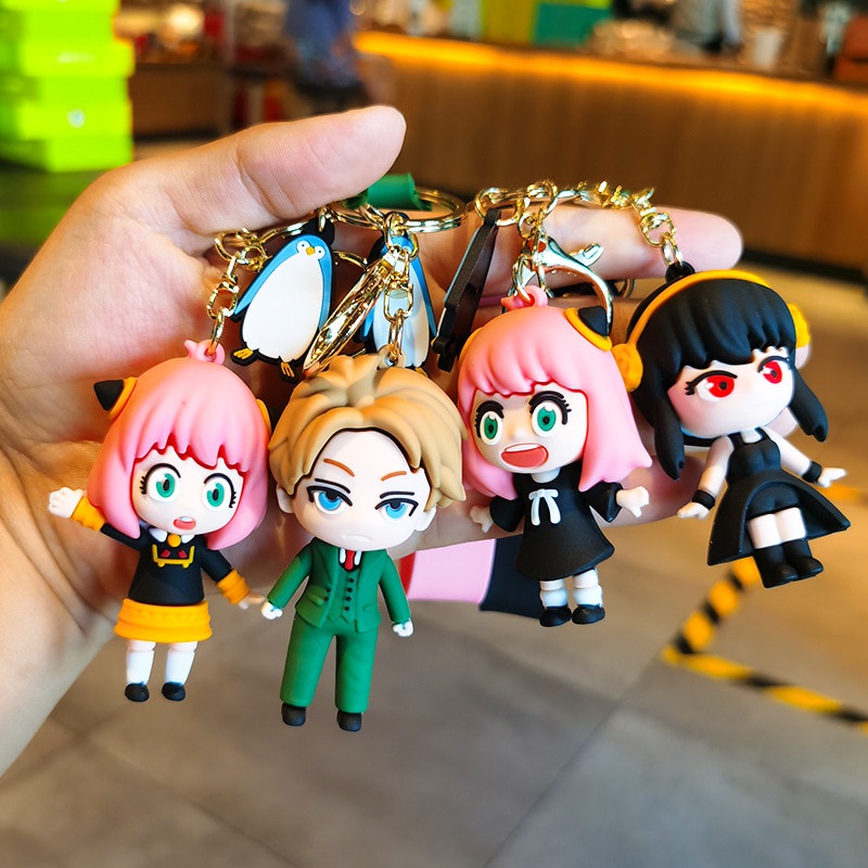 Spy X Family Keychain PVC Cartoon Anime Figure Loid Forger Anya Forger ...