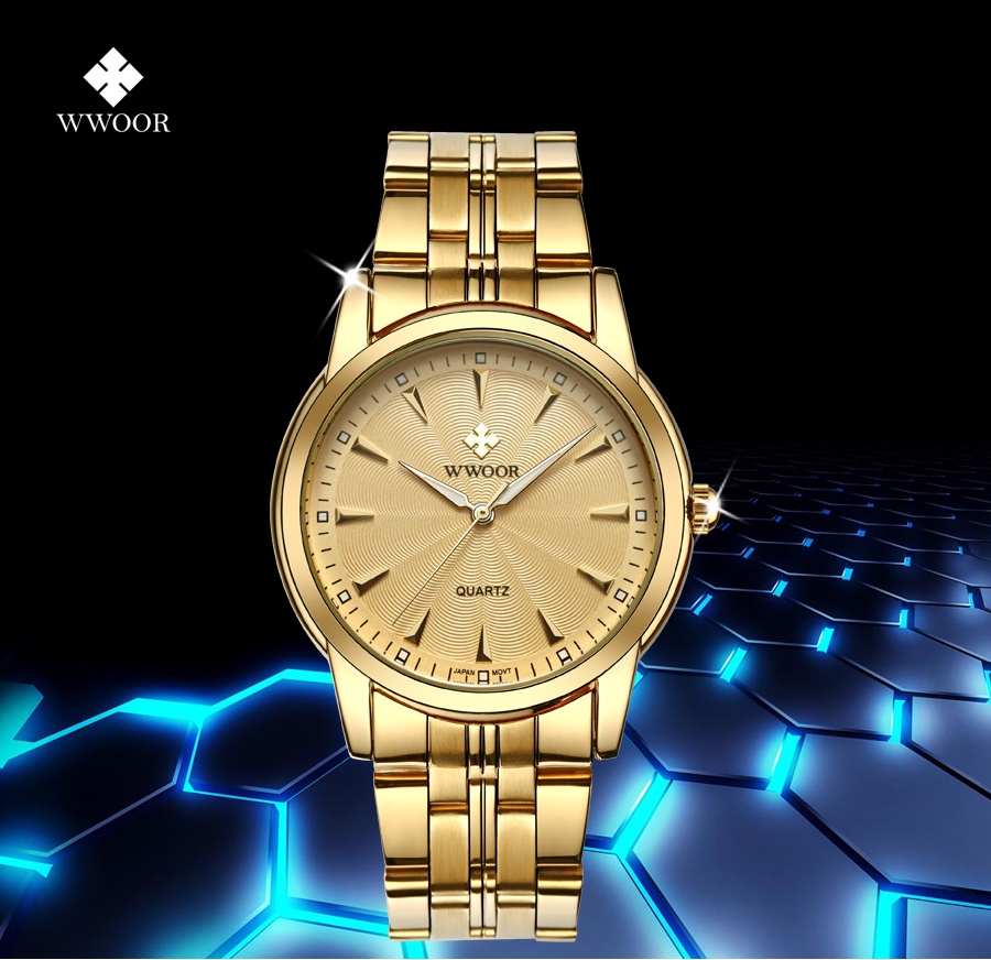 Wwoor Men Watches Luxury Brand Classic Business Gold Wristwatch Male ...