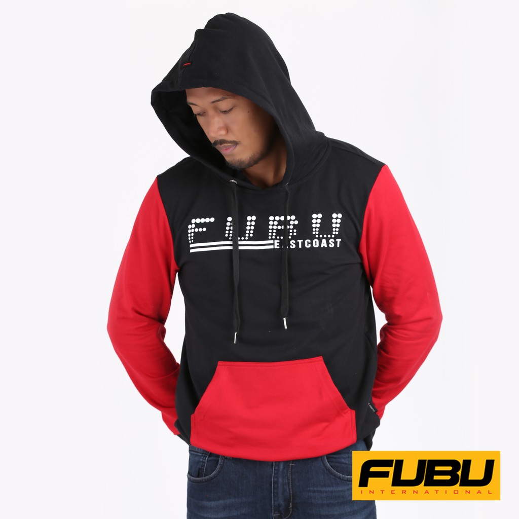Fubu Hooded Jacket Regular Fit FBT15A-0098 (Black/Red) | Shopee Philippines