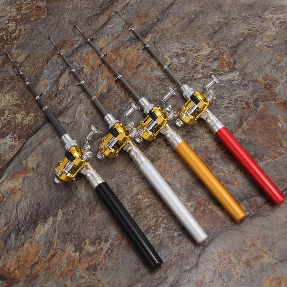 Ready Stock 1m Mini Pocket Pen Shape Fishing Rod With Reel Portable Set ...