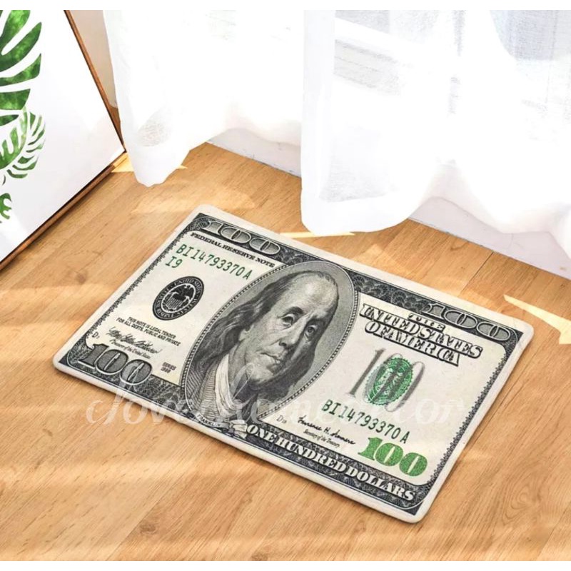 100 Dollar Bill Carpet Rug, Washable Non Slip Area Rug Runner Carpet ...