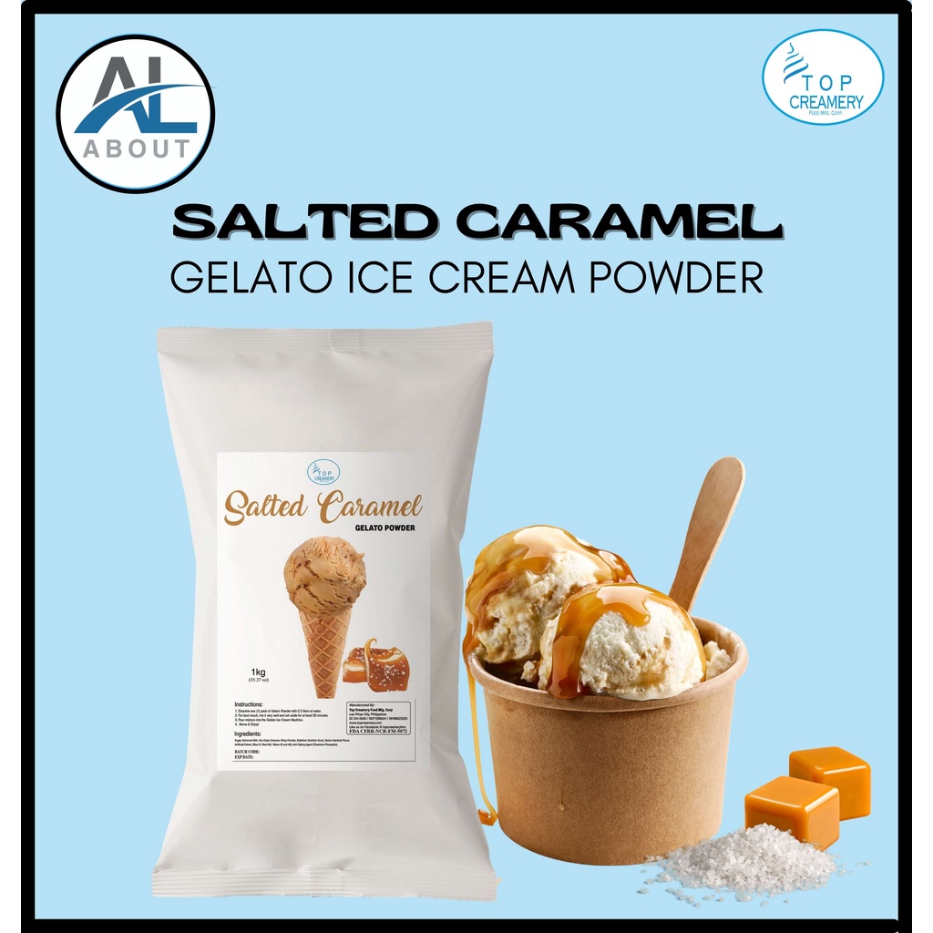 TOPCREAMERY Salted Caramel Gelato Powder 1kg | Shopee Philippines