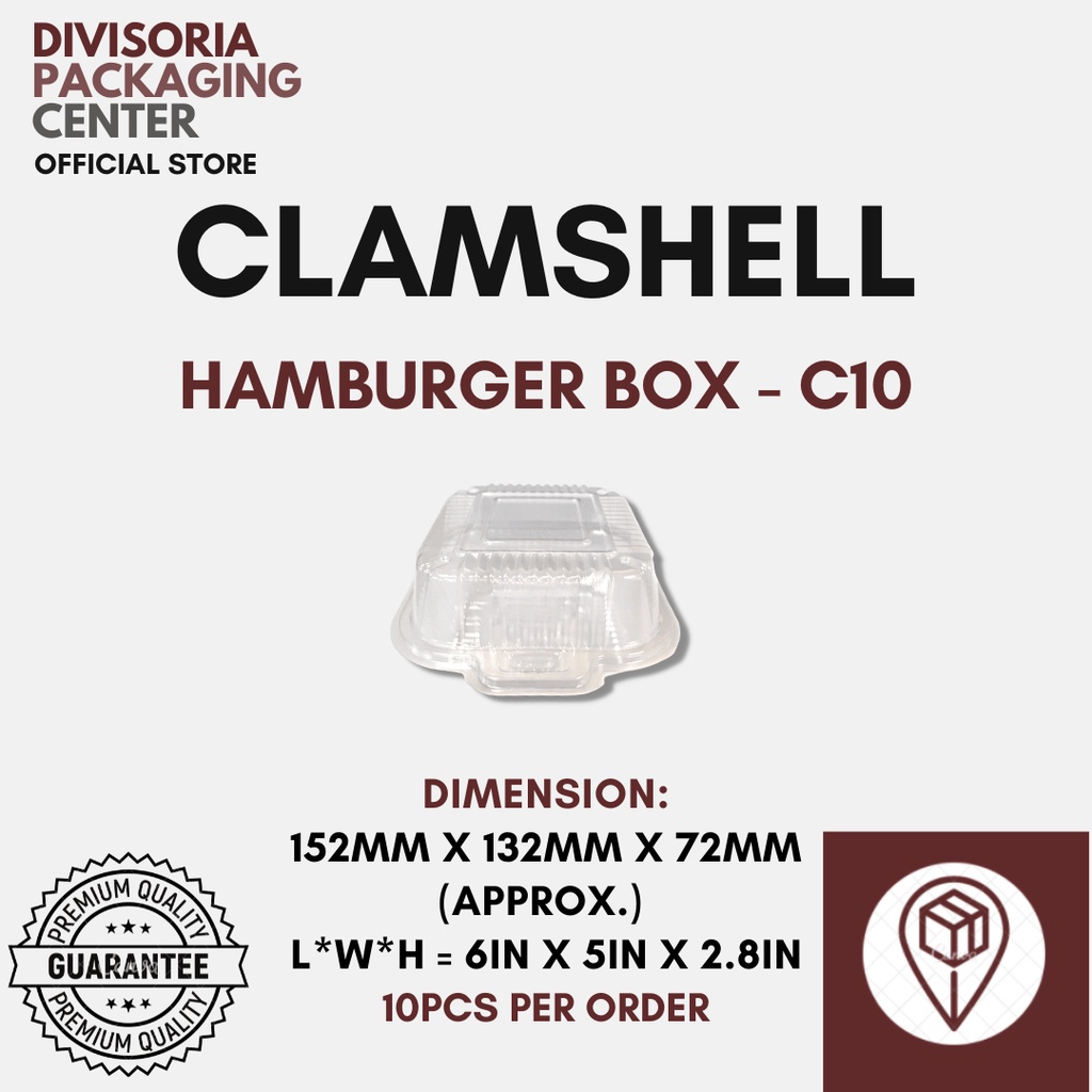 Clamshell OPS Container [Hamburger Box - C10] Food-Grade | Food ...
