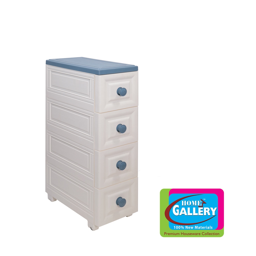 Home Gallery Natural Series Rolling Slim Drawer 4 Layers | Shopee ...