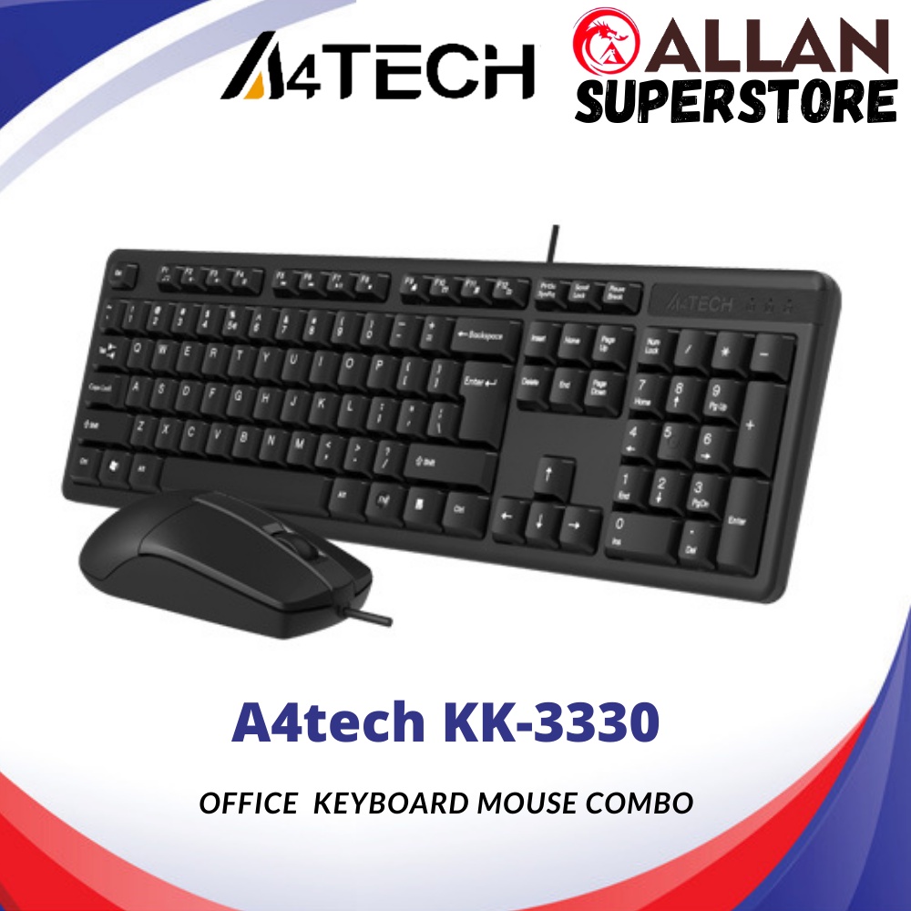 A4Tech KK-3330 Multimedia FN Desktop Keyboard and Mouse / KK3330 ...