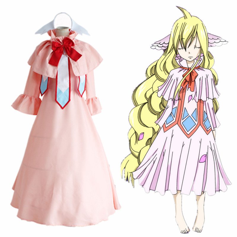 Anime Fairy Tail Cosplay Mavis Vermilion Cos Halloween Party Full set ...