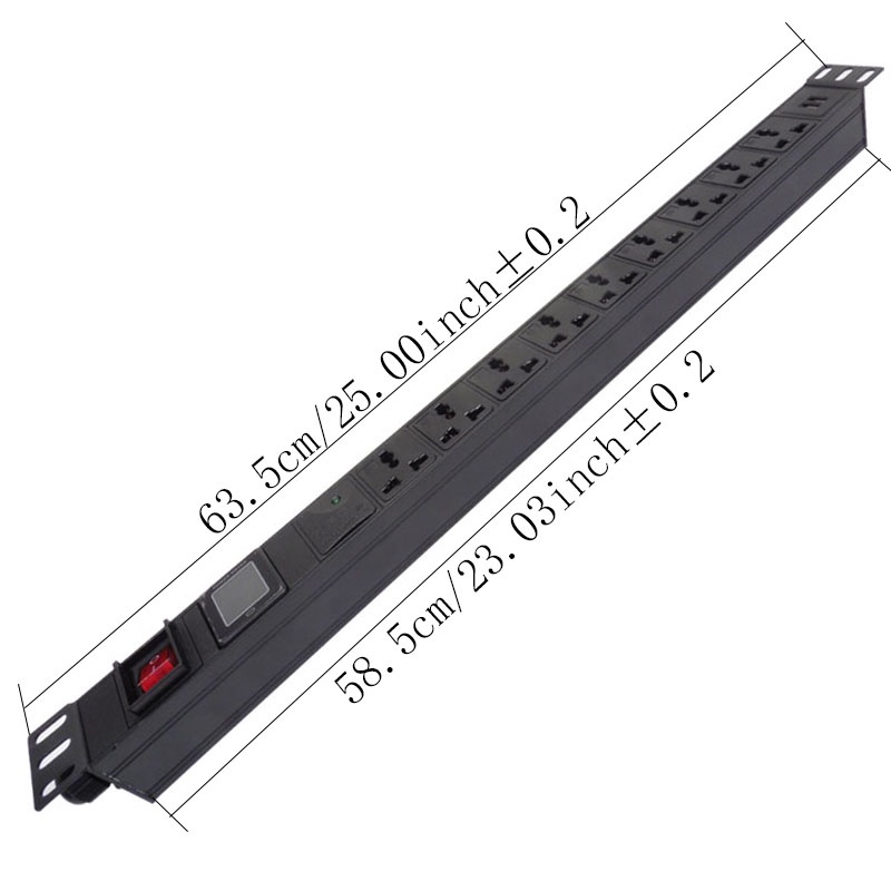 Server Rack Power Distribution Unit PDU 3-10 Poss. Socket Outlet, Voltage, Current, Power ...