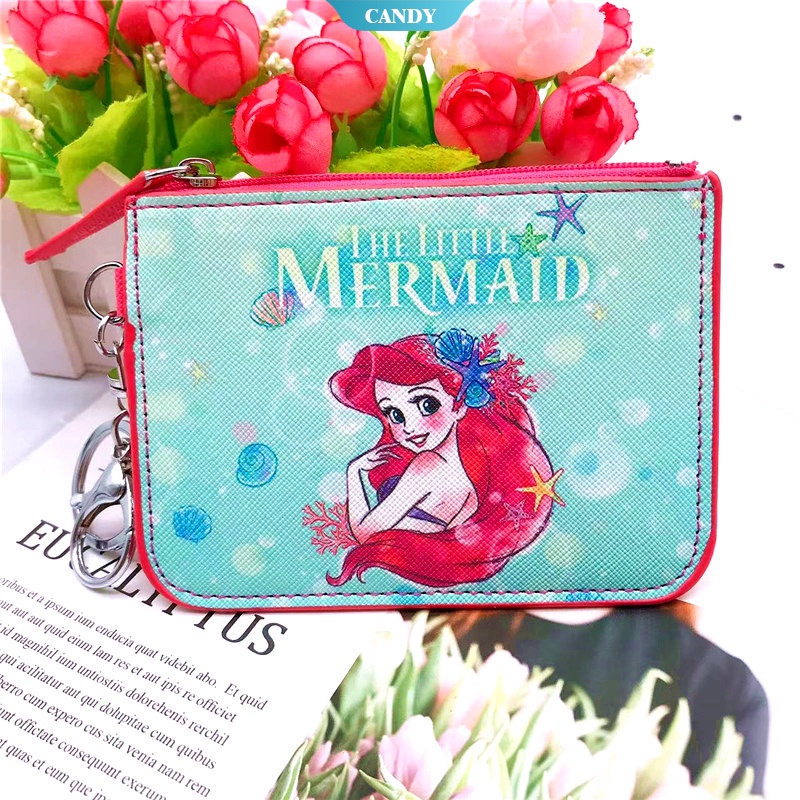 Disney Princess Series Cute Cartoon Coin Purse Mermaid Ariel Rapunzel ...