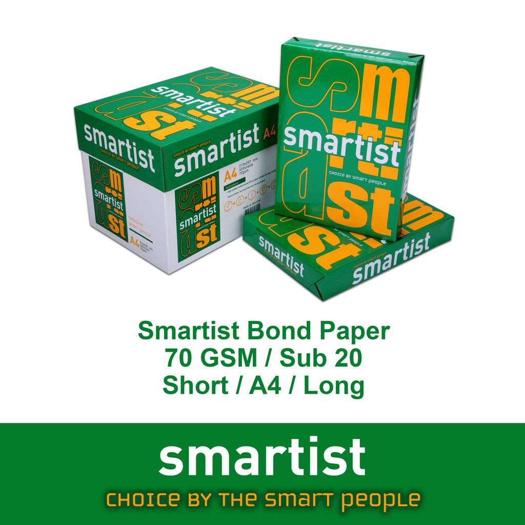 Smartist Bond Paper Long (F4) 70 GSM 500 Sheets | Shopee Philippines