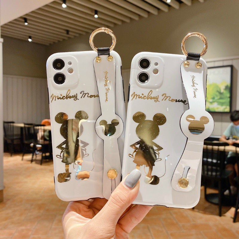 Golden cartoon pattern with wristband phone case for iPhone 12 12promax ...