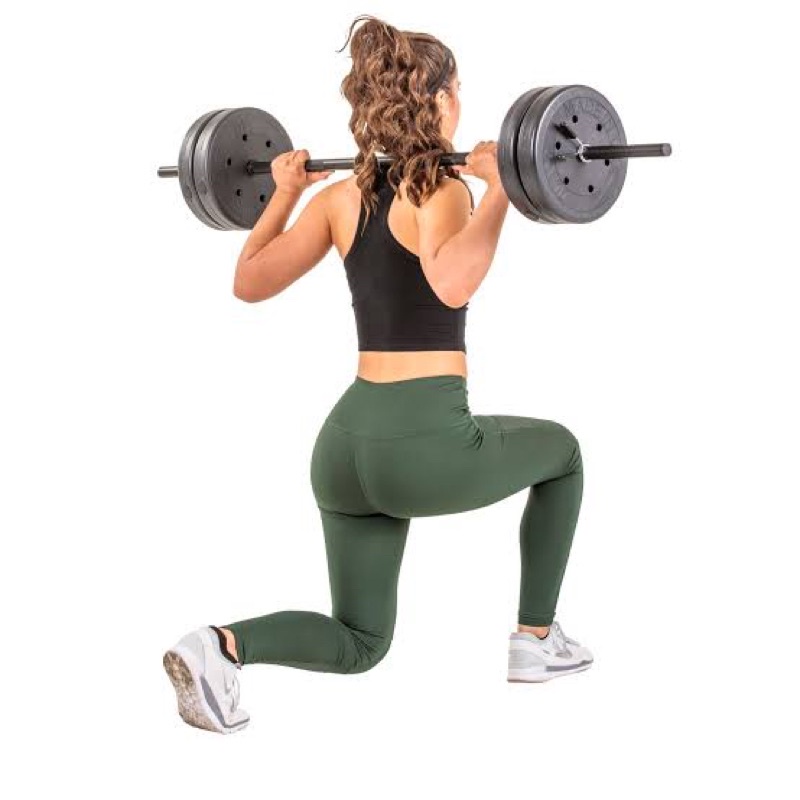 80 pounds barbell set 6 pcs vinyl plates + 4 ft bar for bench press ...