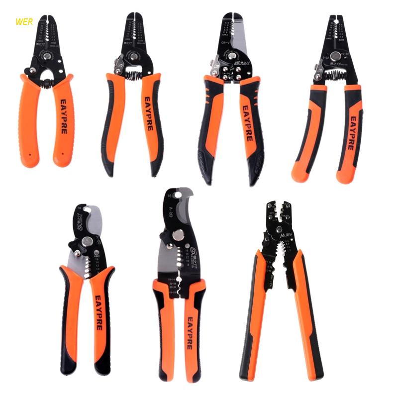 WER Multifunctional Cable Wire Stripper Cutter Crimper Cutting Pliers ...