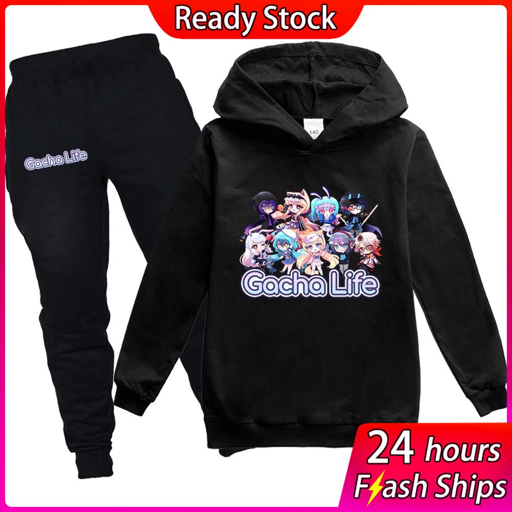 Fashion Casual New Gacha Life Boys' and Girls' Sweater+Black Pants Set ...