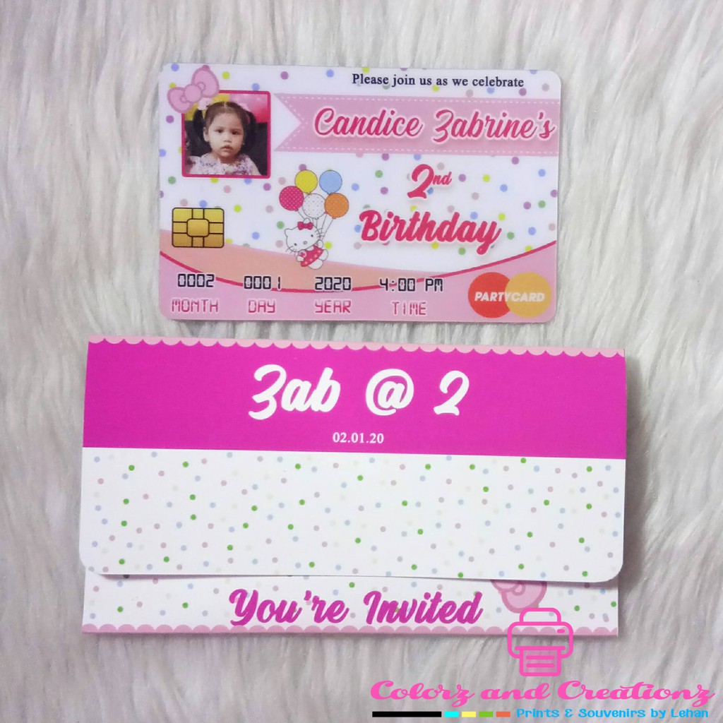 Atm/Credit Card Style Invitation for Baptism | Wedding | Birthday ...