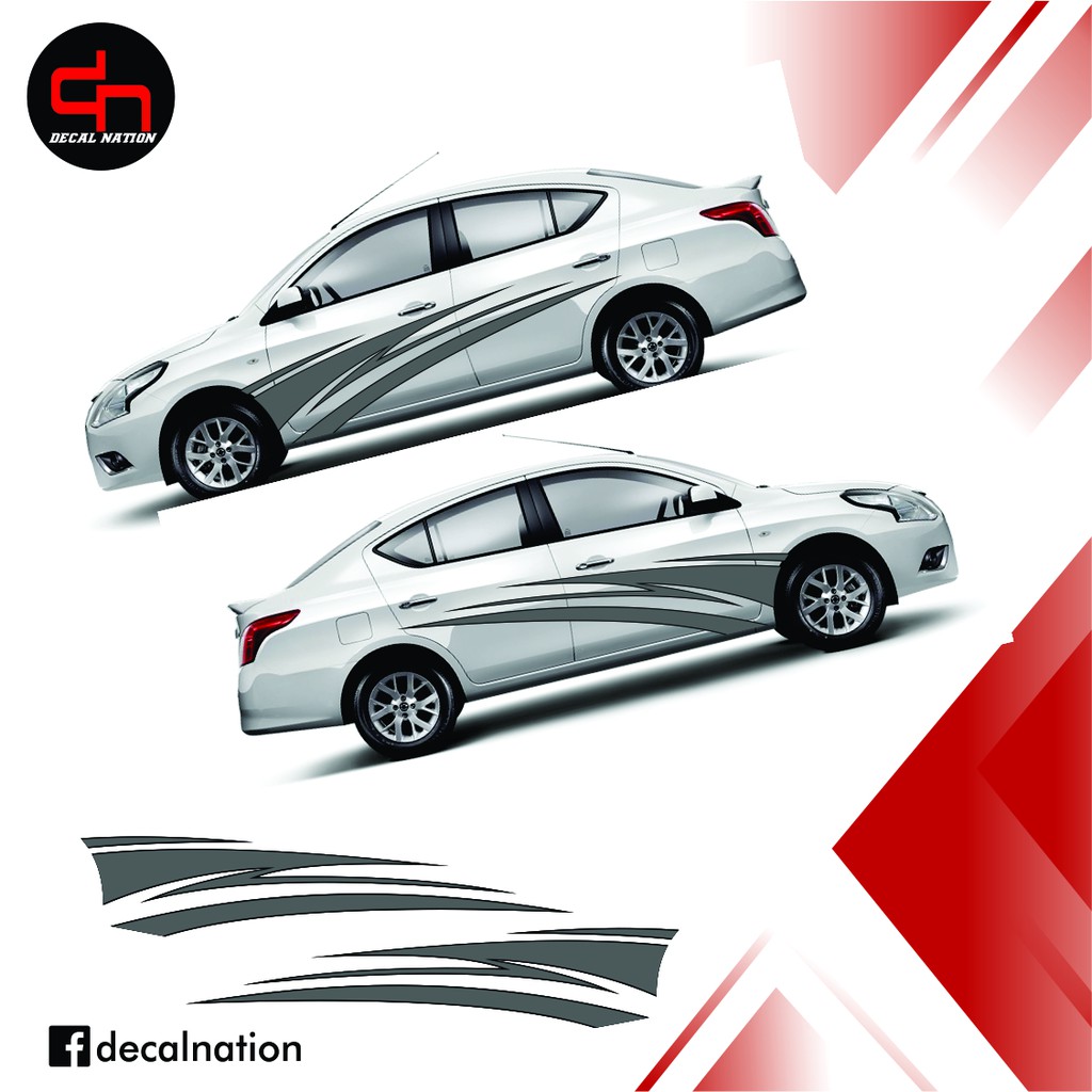Nissan Almera Design 5 Weatherproof Cut Out Vinyl Sticker Black and ...