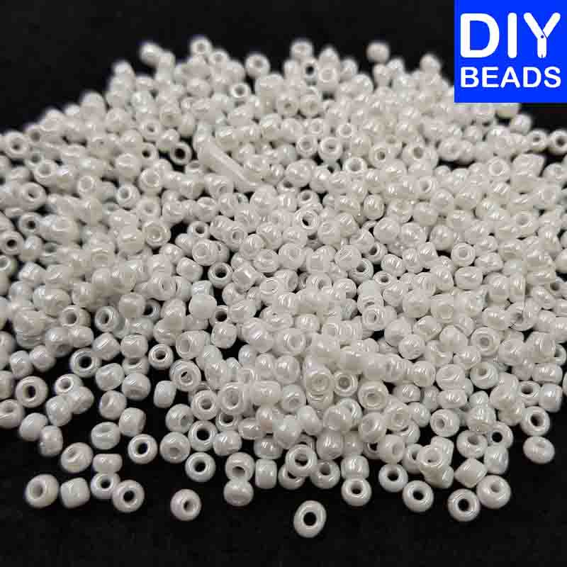 Diy Beads Seed Beads Glossy Chalk White （#121) 350grams | Shopee ...