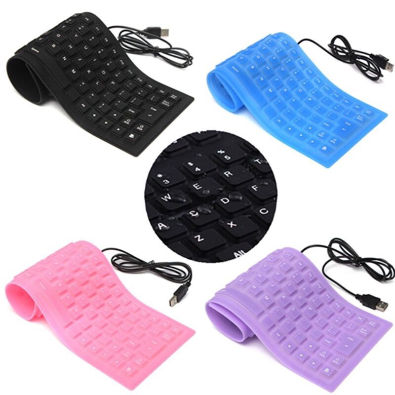 Foldable Flexible Keyboard Waterproof USB Silicone Keyboard | Shopee ...