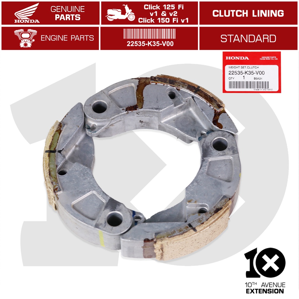 10thX Honda Genuine Clutch Lining Set Part No.22535-K35-V00 for Click ...