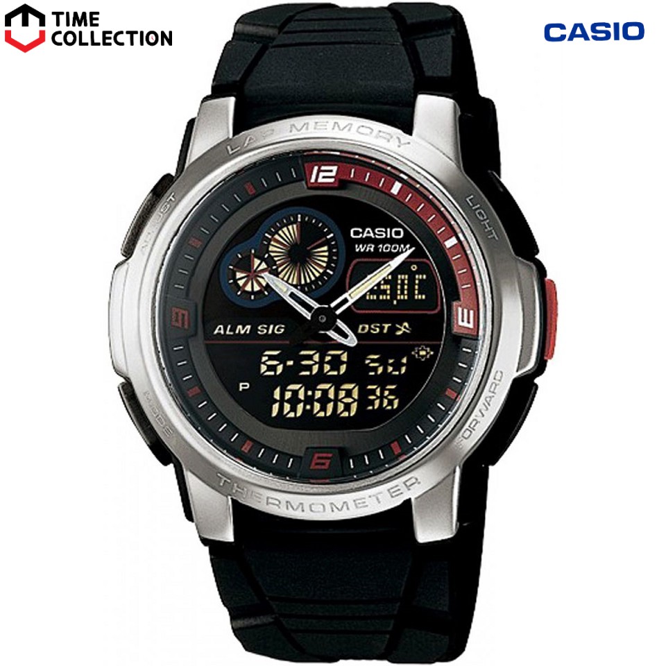 Casio AQF-102W-1BVDF Digital Analog Rubber Strap Watch For Men | Shopee Philippines