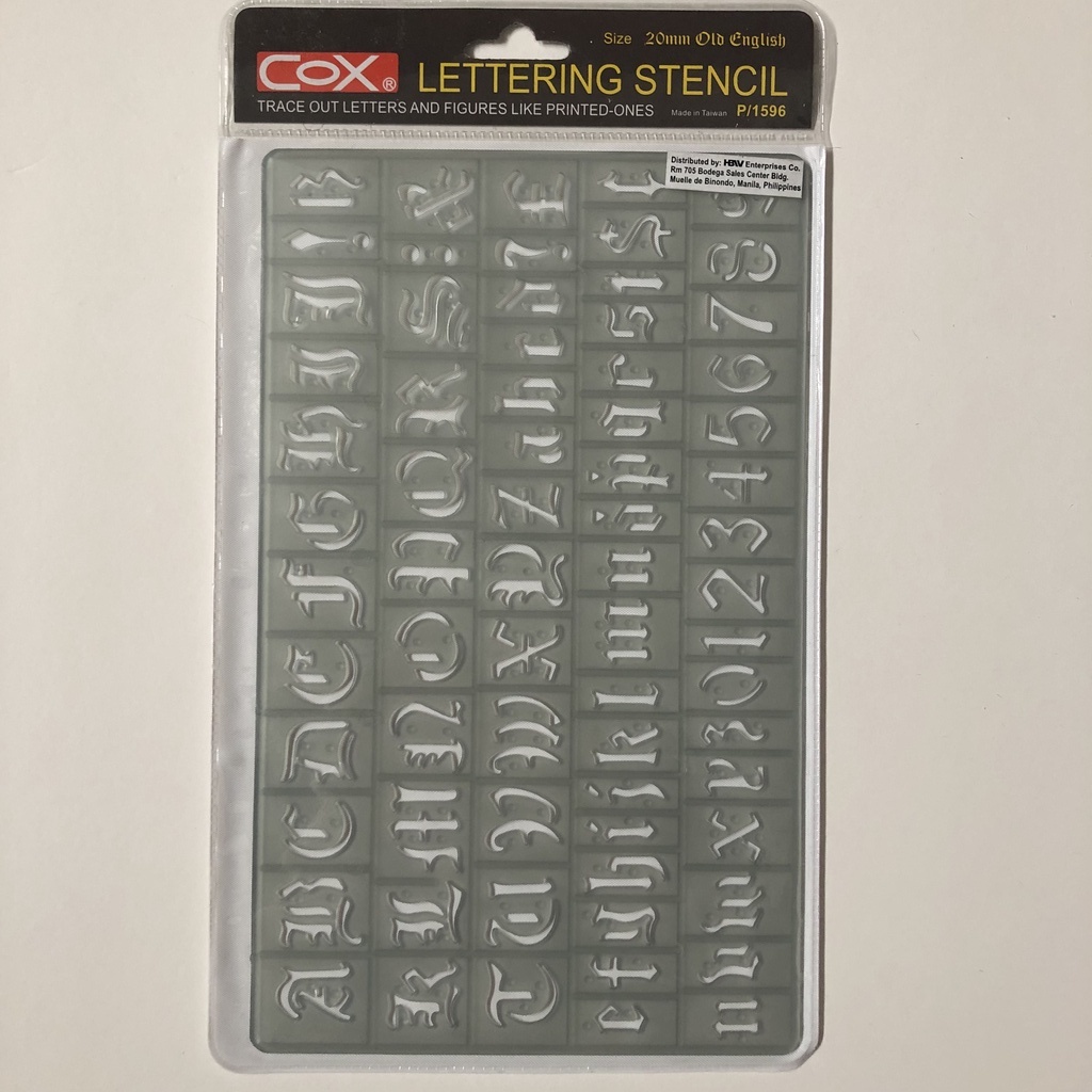 COX Lettering Stencil 20mm Old English | Shopee Philippines