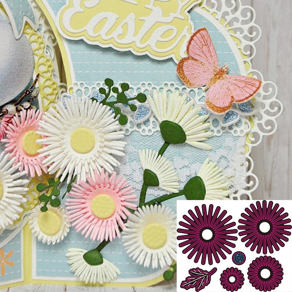 Craft Metal Cutting Dies Cut Die Mold 7Pcs New Flower Leaf Scrapbook ...